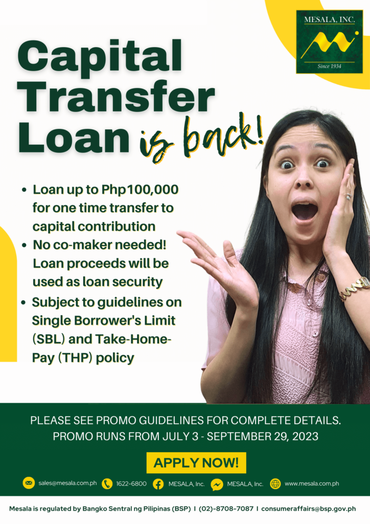 CAPITAL TRANSFER LOAN is BACK! - MESALA, INC.